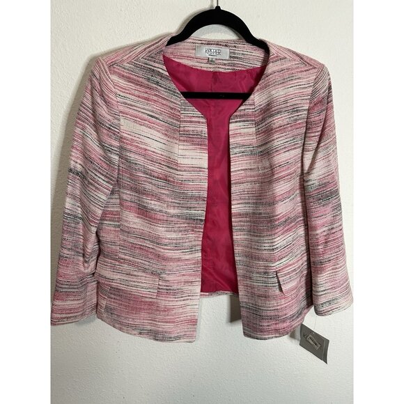 Kasper | Jackets & Coats | Kasper Rose Azalea Multi Tweed Open Front ...